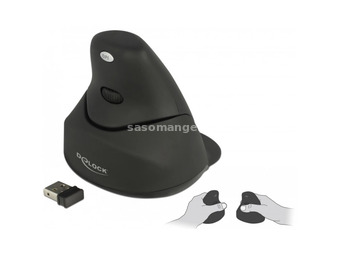 DELOCK 12553 Ergonomic Vertical 4 gombos 24 GHz-os wireless laser mouse - bal and job kezeseknek ...