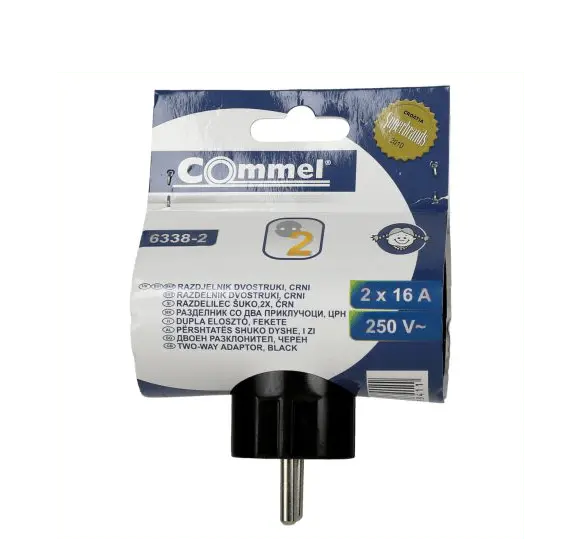 COMMEL Double T Splitter 16A250V