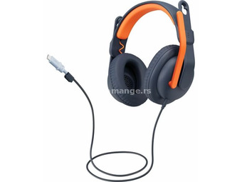 LOGITECH Zone Learn wired Over-the-ear stereo headphone USB-C blue and orange