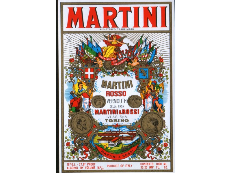 Martini Rosso Vermouth, originalna etiketa