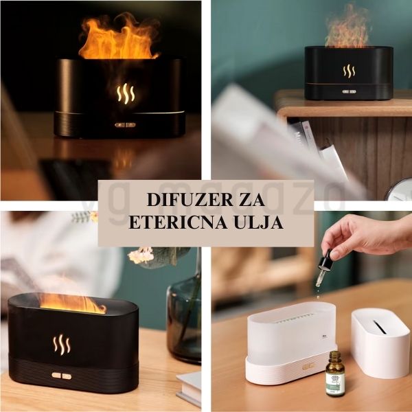 Aroma Difuzer Illuminated Flame sa Efektom 3D Plamena