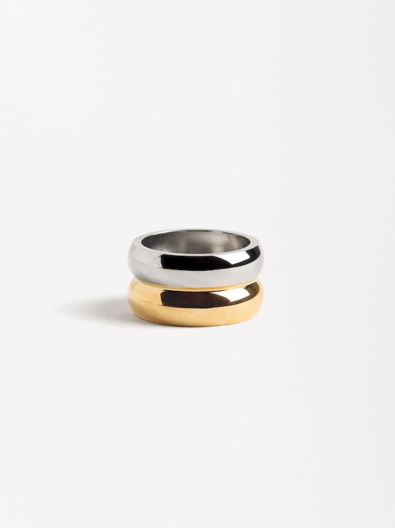 Bicolor Double Ring - Stainless Steel