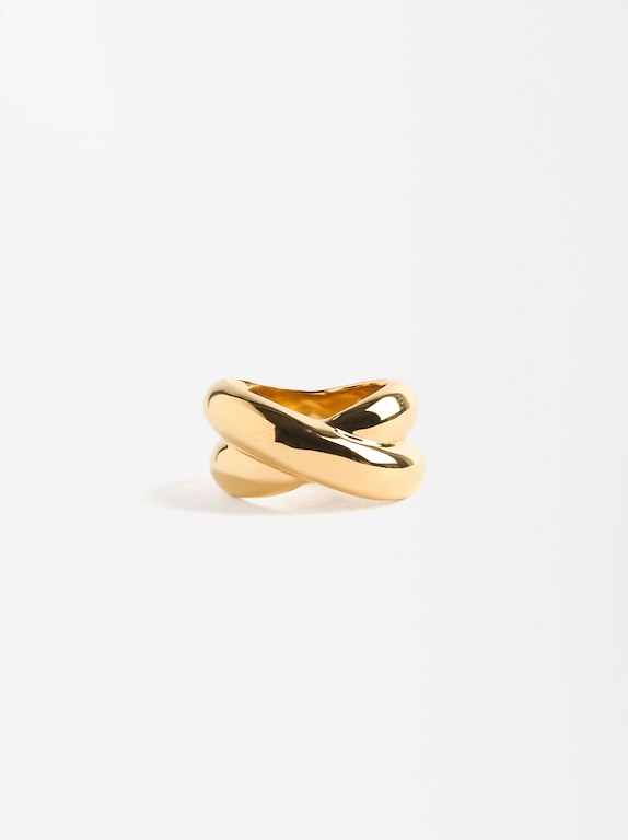 Crossed Ring - Stainless Steel