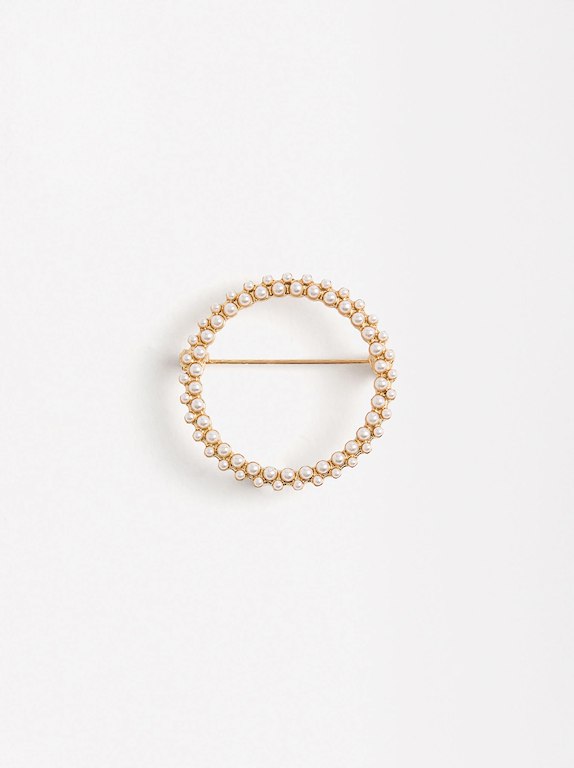 Circle Pin with Pearls