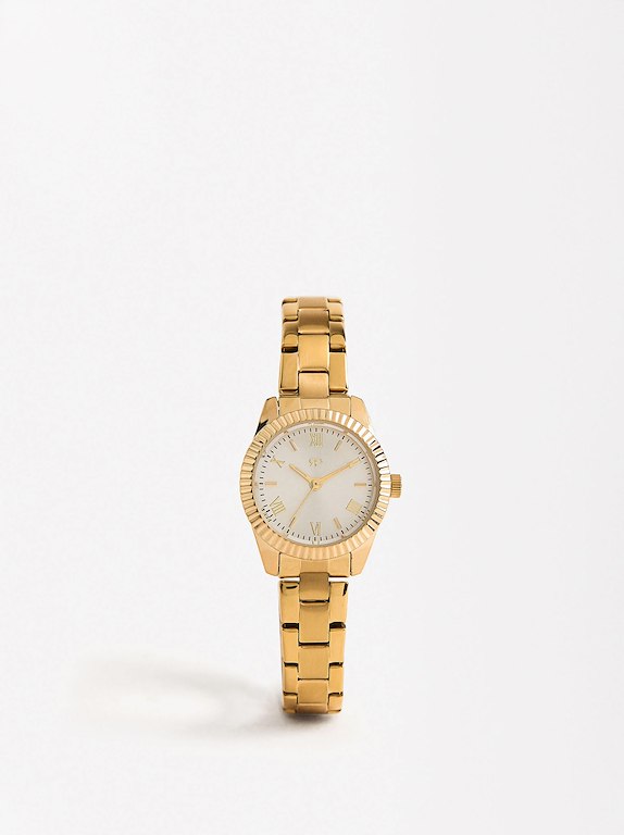 GOLDEN WATCH WITH STAINLESS STEEL BRACELET