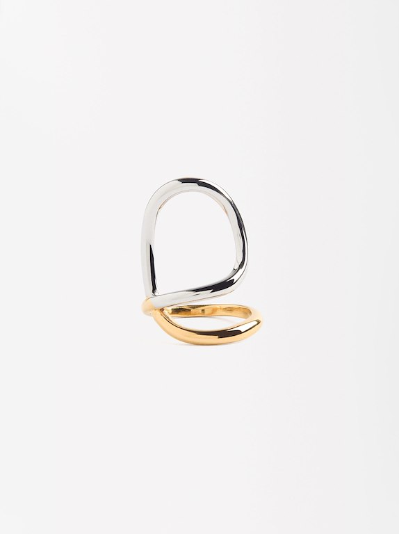 Abstract Two-Tone Ring - Stainless Steel