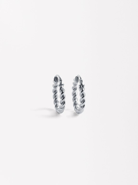 Medium Woven Hoops - Stainless Steel