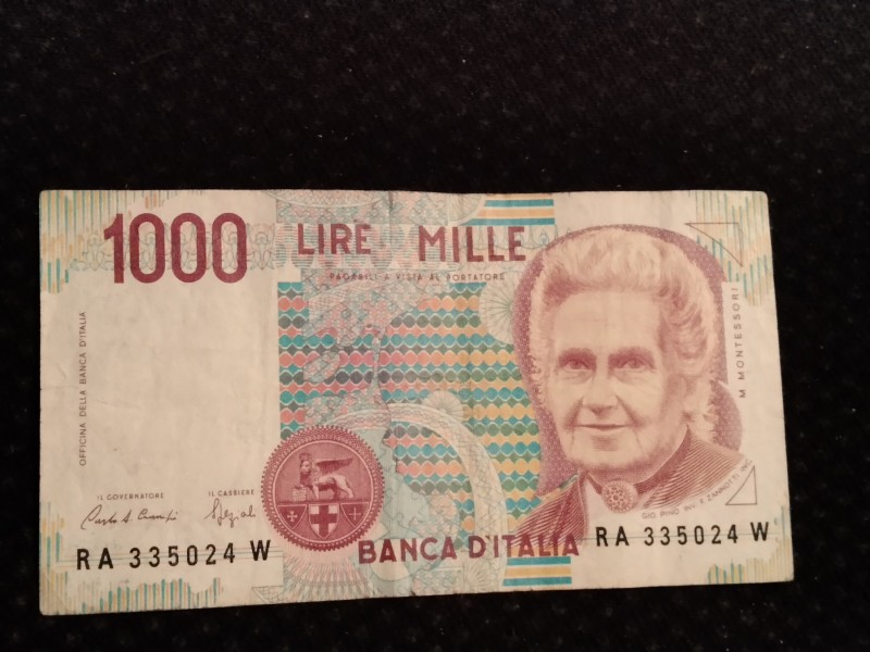 1000 lira 1990 italija