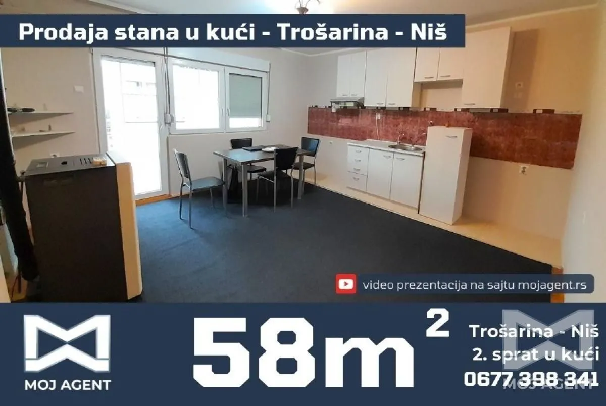 Prodaja, dvosoban stan, 58m2, Trošarina, Niš