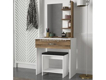 HANAH HOME Sto za šminkanje Olivia White Walnut