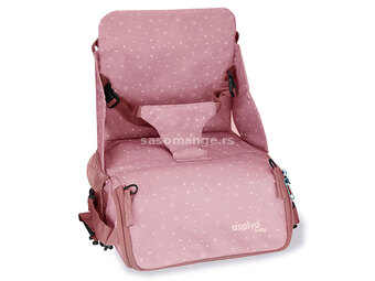 Stolica za hranjenje i torba Asalvo Go anywhere booster Humus Pink 20741