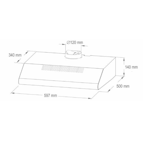 Aspirator (Napa) HOME - TORNADO 60cm beli 200m3/h KPE6020W