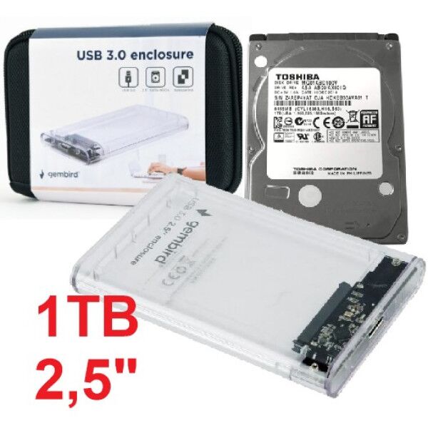 HDD 2.5 * 1TB SET USB 3.0 SATA eksterno kuciste + 1TB MQ01ABD100V TOSHIBA EE2-U3S9-6 (3899)