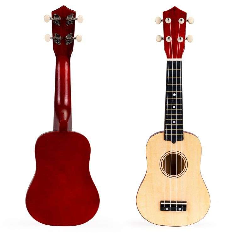 Drvena ukulele gitara za decu, 4 najlonske žice, ECOTOYS