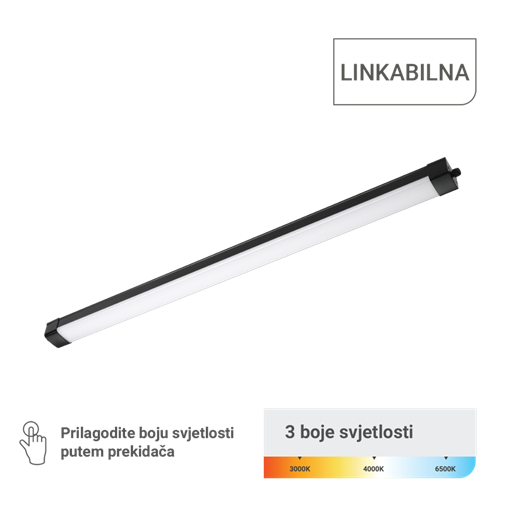 LED SVETILJKA VODONEPROPUSNA 60W 3CCT IP65 CRNA GREEN TECH