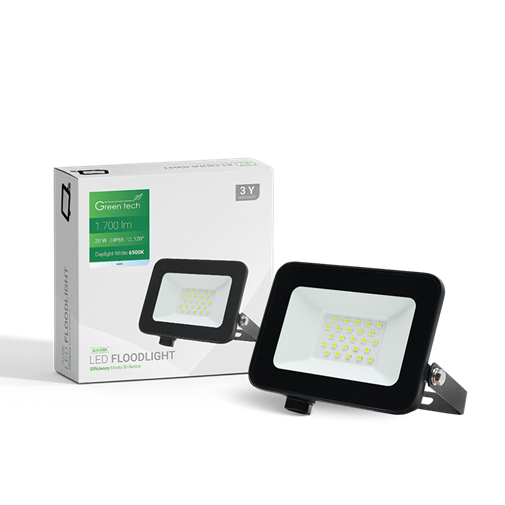 LED REFLEKTOR 20W 6500K 1700lm IP65 CRNI GREEN TECH