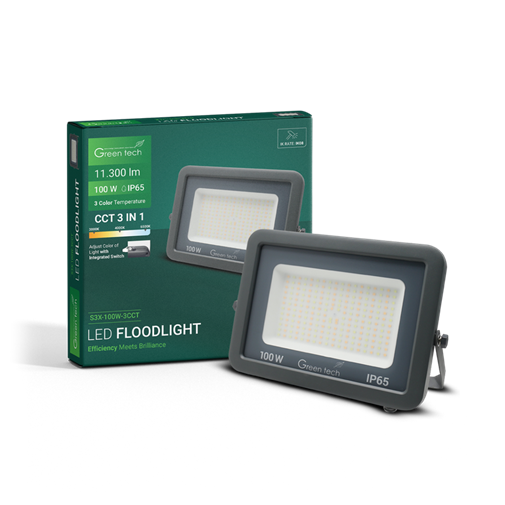 LED REFLEKTOR ALUMINIJUMSKI 100W 3CCT IP65 GREEN TECH