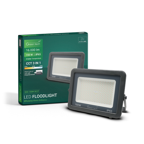 LED REFLEKTOR ALUMINIJUMSKI 150W 3CCT IP65 GREEN TECH