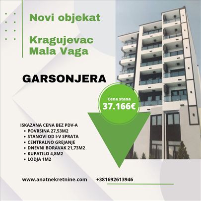 Novi objekat u izgradnji - Garsonjera - 27,53m2