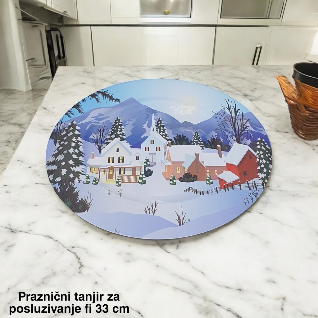 Praznični tanjir za posluživanje fi 33 cm