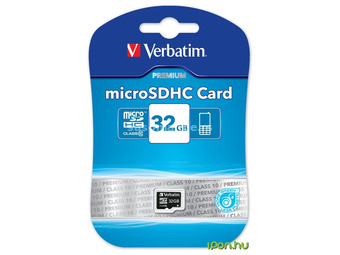 VERBATIM Premium 32GB MicroSDHC 10 MB/s 44013