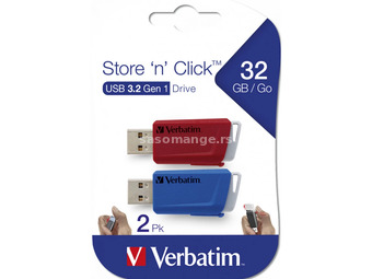 VERBATIM Store n Click 32GB USB 3.0 Red and Blue