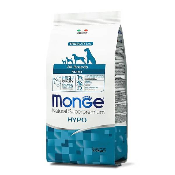 Monge Adult all breeds Hypoallergenic losos/tuna 2,5kg