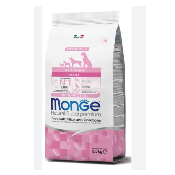 Monge Adult all breeds svinjetina/pirinač/krompir 2,5kg