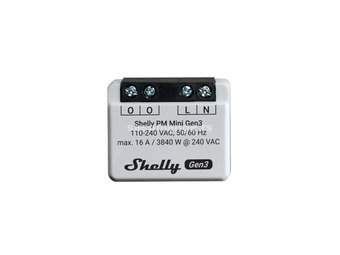 SHELLY PLUS PM Mini Gen3 WiFi + Bluetooth modul fogyasztásméréssel