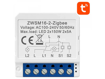 OEM Avatto ZWSM16-W2 Intelligent switch modul 2 channel white