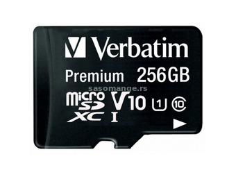 VERBATIM Premium 256GB MicroSDXC 10 MB/s 44087