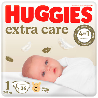 Huggies Extra Care Pelene za bebe veličina 1, 26 komada