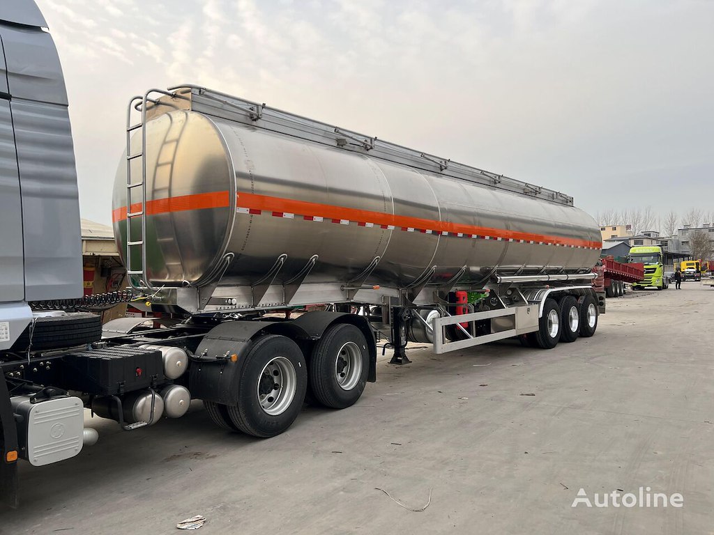 3 Axle gas oil loading refueli aluminium alloy acid gasoline tr poluprikolica cisterna za gas