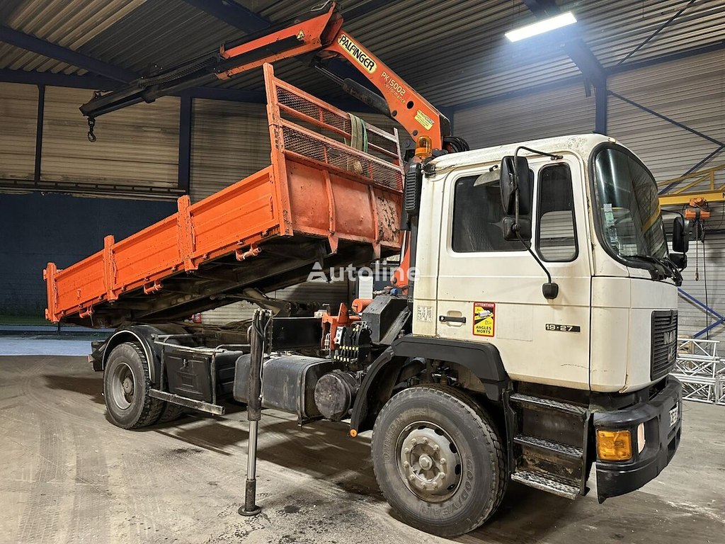 MAN 19.272 4x2 TIPPER + PALFINGER PK15002 (2003) - BIG AXLE / HUB RE kiper