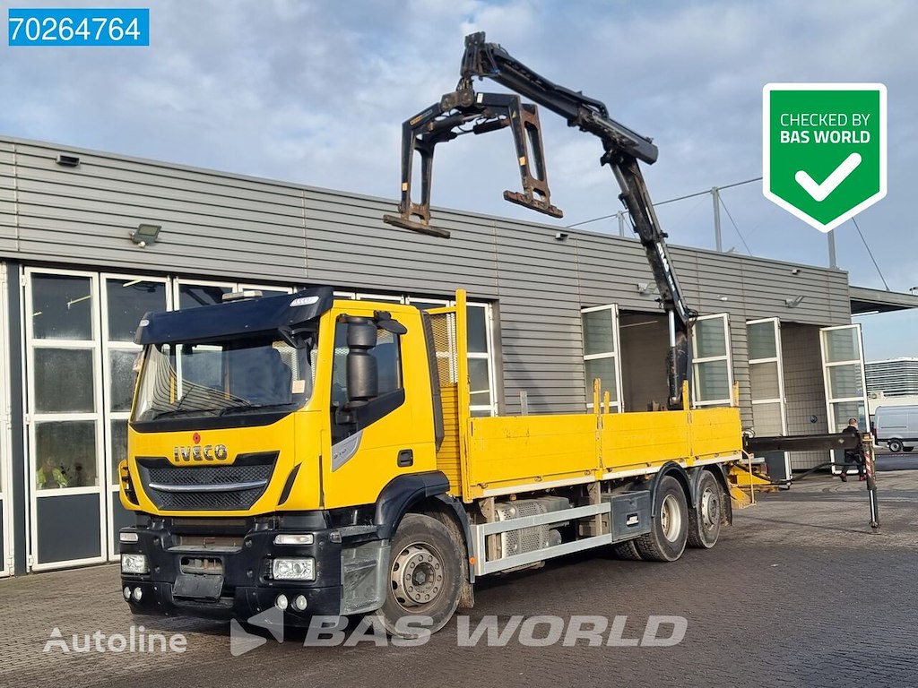 IVECO Stralis 310 6X2 RHD! Atlas 135.2VE-A11 Crane Lift-lenkachse ACC kamion s ravnom platformom