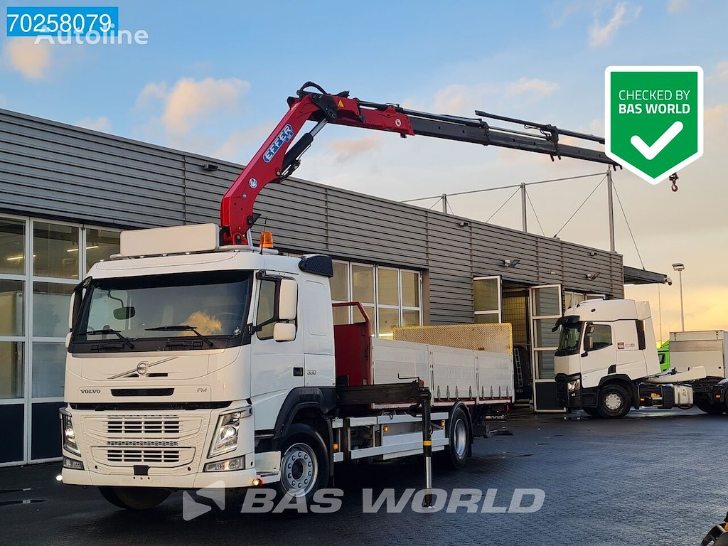 Volvo FM 330 4X2 Effer Crane Kran 125/4S Full Air Euro 6 kamion s ravnom platformom