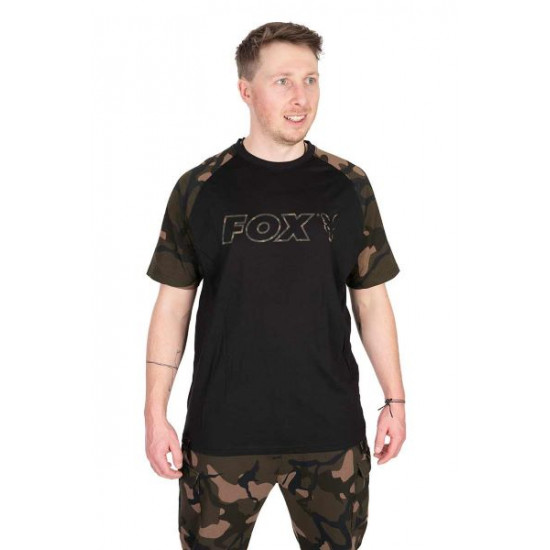 FOX MAJICA BLACK/CAMO OUTLINE T - XXL