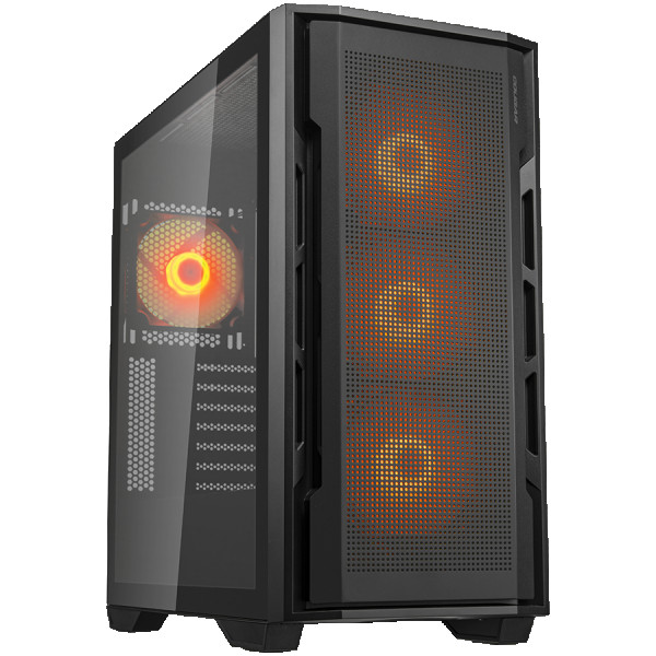 COUGAR | Uniface RGB Black | PC Case | Mid Tower Mesh Front Panel 4 x 120mm ARGB Fans TG Left Panel Black ( CGR-5C78B-RGB )