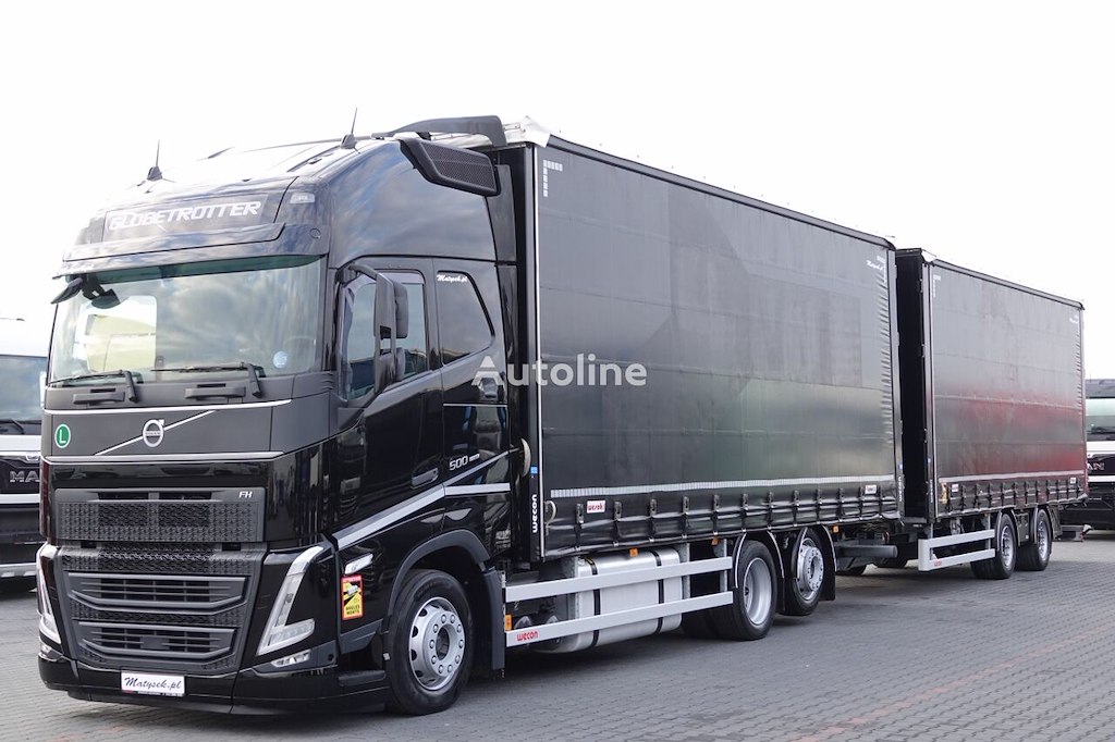 Volvo FH 500 / I-SAVE / XL / ZESTAW TANDEM PRZEJAZDOWY 120 M3 / 2023 R kamion sa klizna zavesa cerada + prikolica sa kliznom ceradom