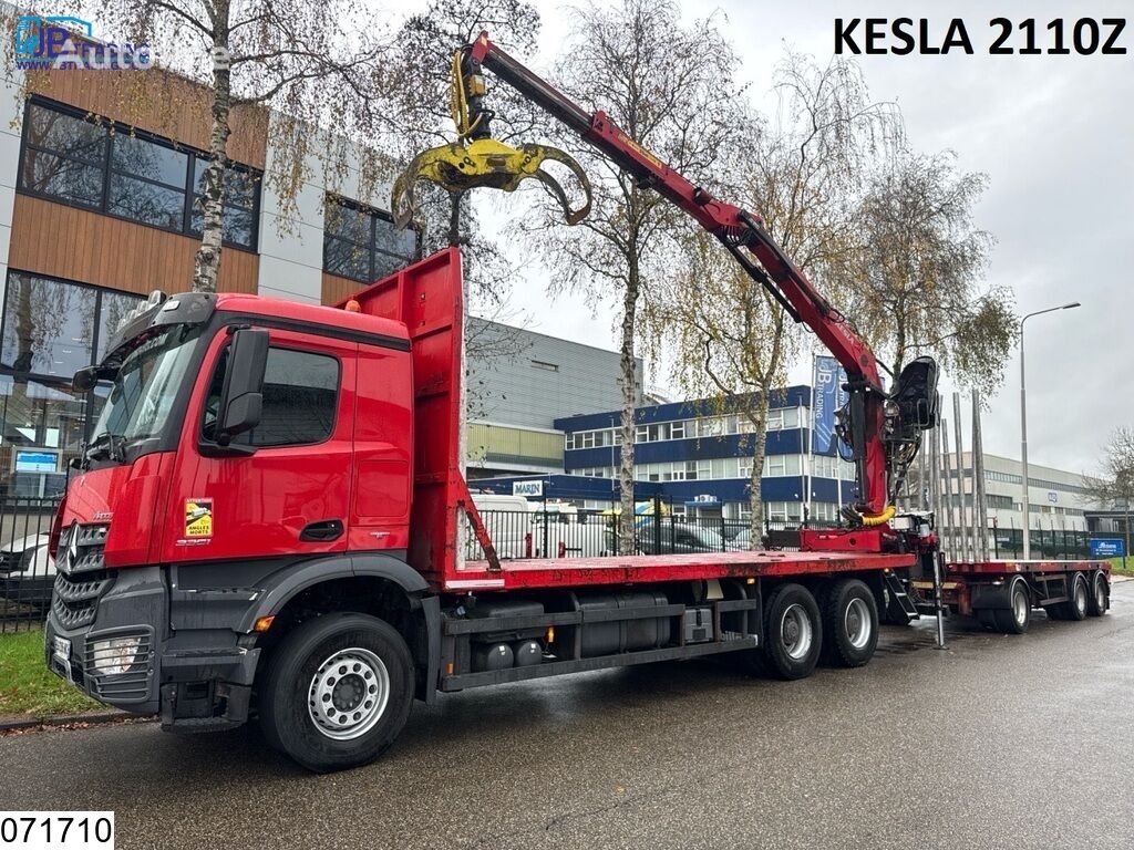 Mercedes-Benz Arocs 3351 6X4, EURO 6, Kesla, Retarder, Combi kamion za prevoz drva