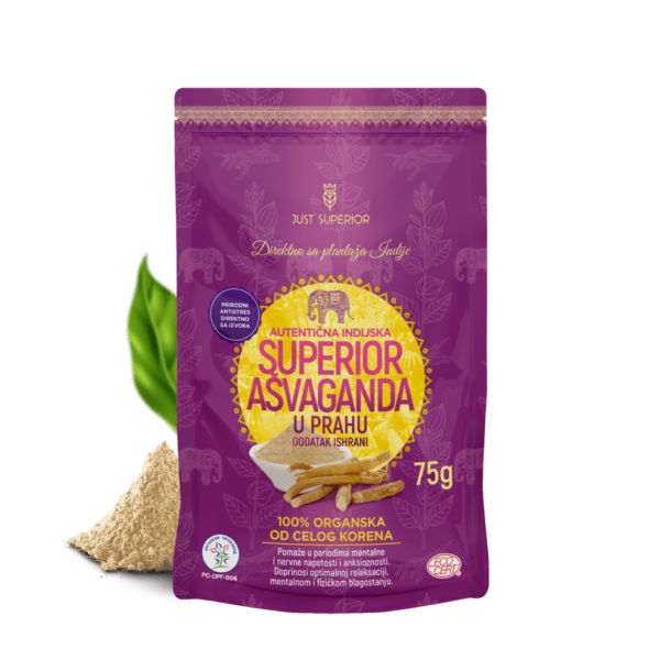 Organska Ašvaganda u prahu Just Superior – 75g