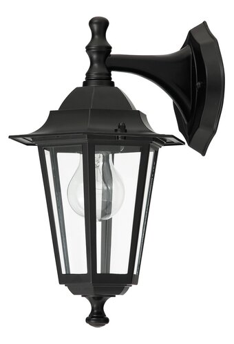 Velence spoljna zidna lampa E27 60W metal staklo crna H35cm