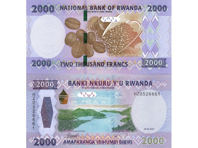 Ruanda RWANDA 2000 Francs 2024 UNC, P-44