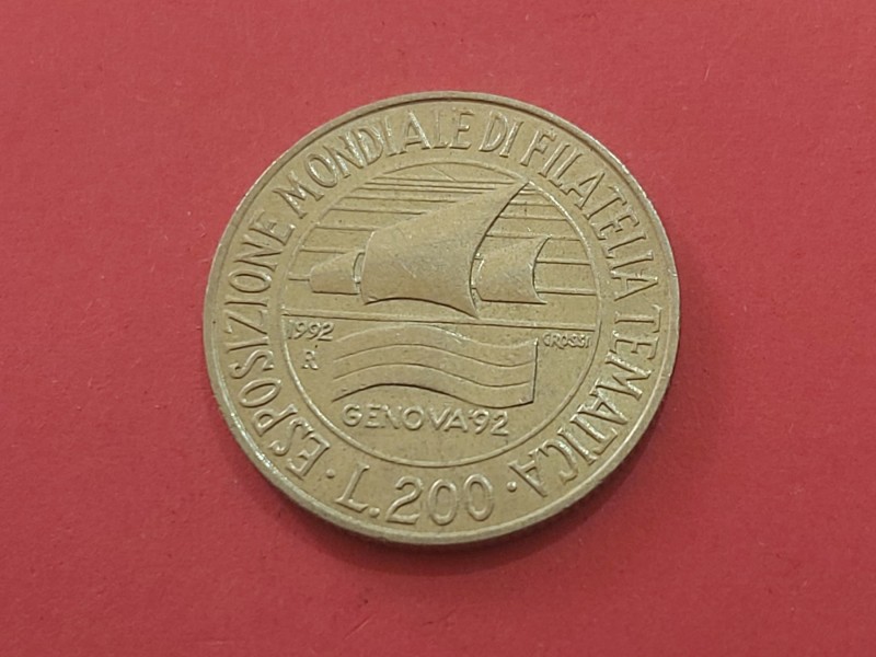 Italija - 200 lira 1992 god - jubilarna