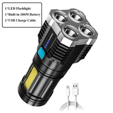 HIGH POWER CAMPING LED FLASHLIGHT / ULTRA BRIGHT TORCH - BLACK