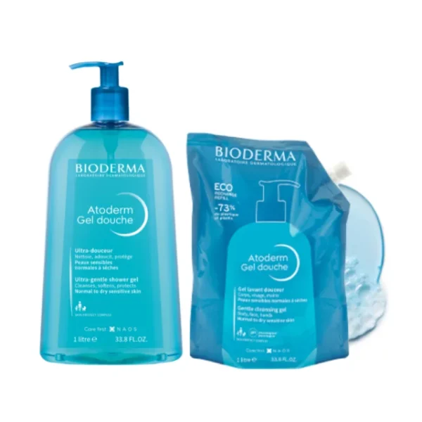 BIODERMA ATODERM BLAGI GEL ZA TUŠ 1L + REFILL 1L