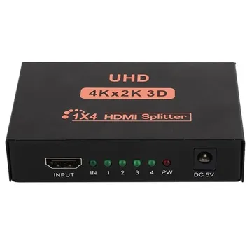 HDMI RAZDELNIK 1X4 CY10 - 3D, 4K ULTRA HD - CRNI