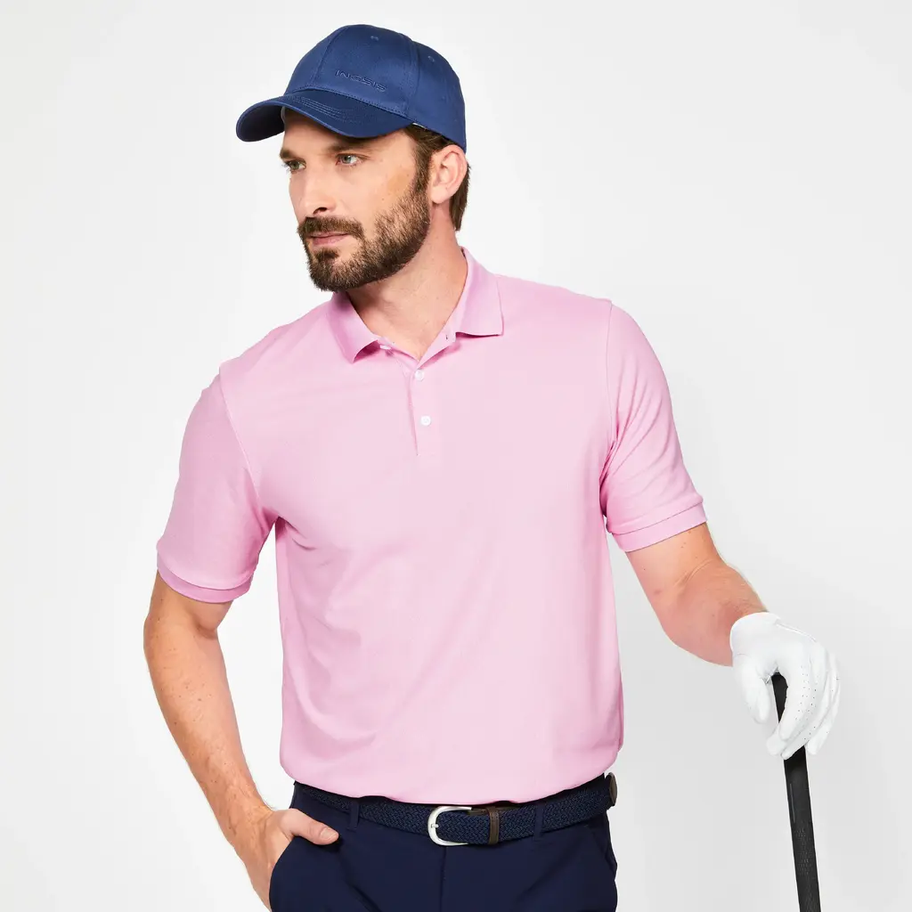 POLO MAJICA ZA GOLF WW500 MUŠKA KRATKIH RUKAVA - PASTEL FUKSIJA