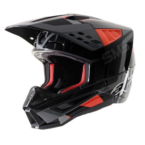 KACIGA ALPINESTARS SM5 BLACK ORANGE GLOSSY