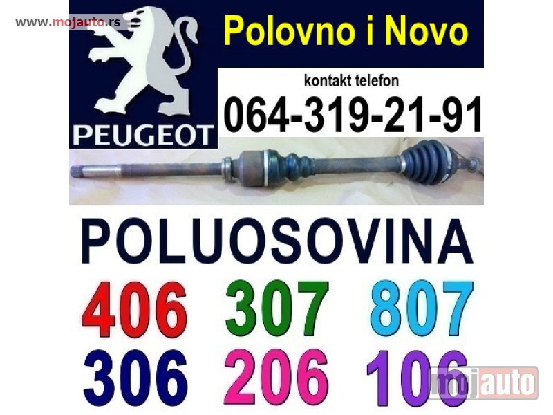 Poluosovina Pezo 406 807 307 306 206 106 Peugeot